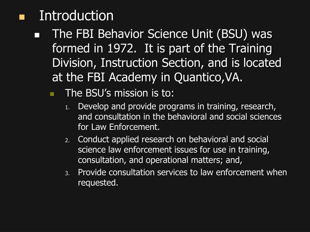 FBI Behavioral Science Unit information – Movies To History.com