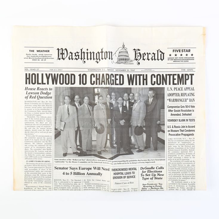 The Hollywood Ten – Movies To History.com