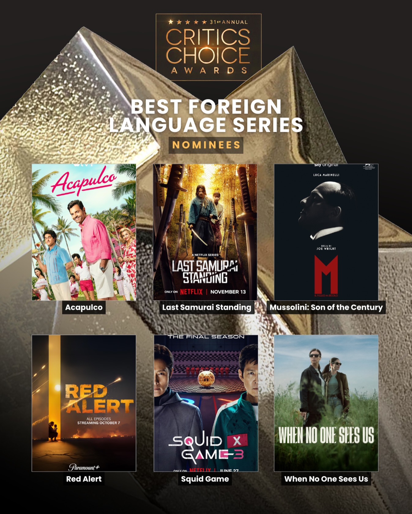 “31st Critics Choice Awards” – Best Foreign Language Series – Movies To ...