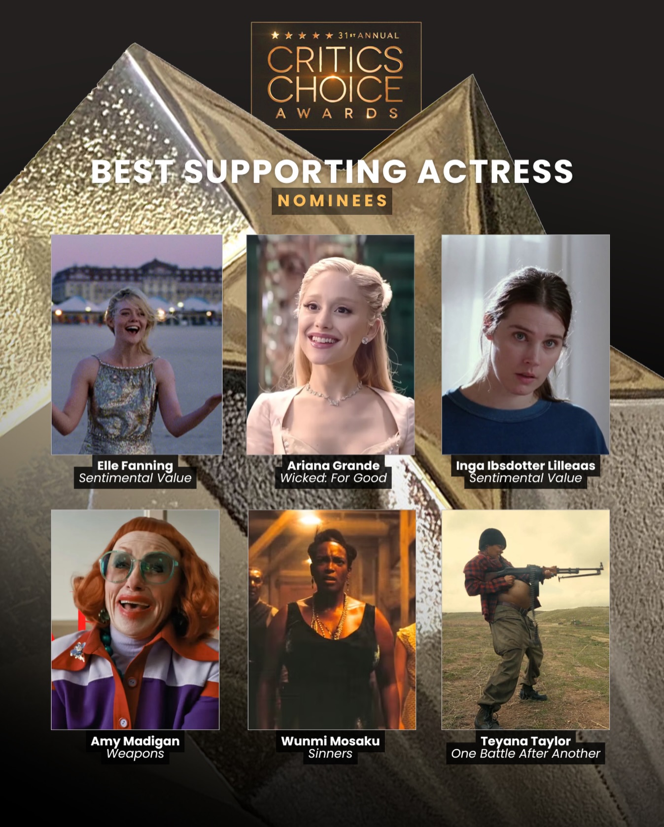 “31st Critics Choice Awards” – Best Supporting Actress – Movies To ...