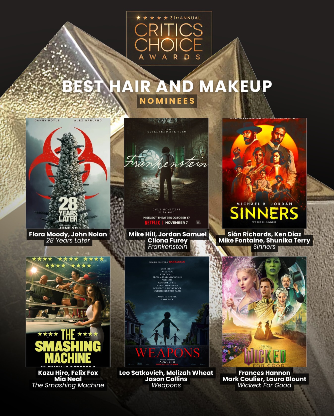 “31st Critics Choice Awards” – Best Hair and Makeup – Movies To History.com